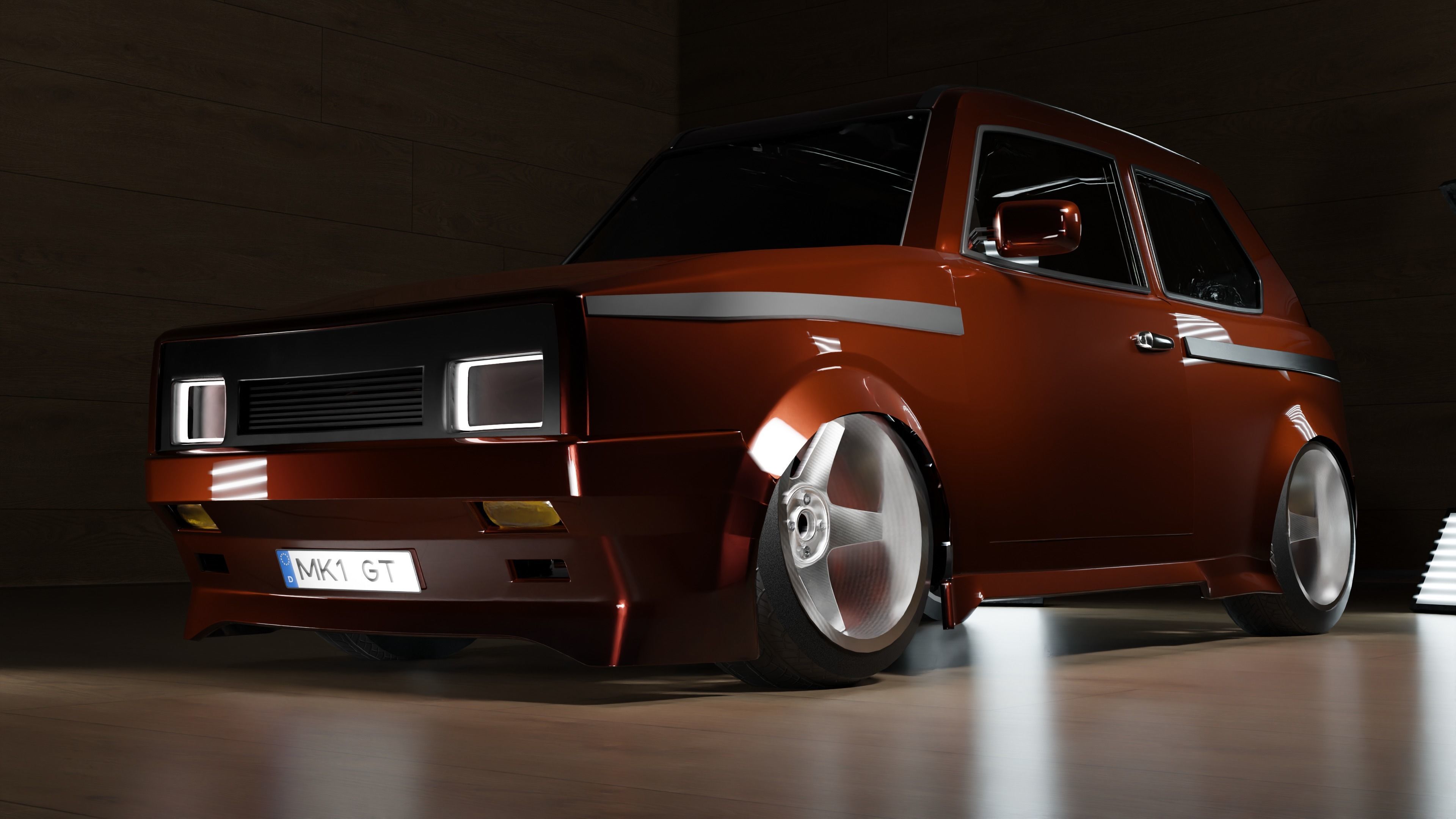 Custom Volkswagen Golf Mk1 3D Model 3D model | CGTrader