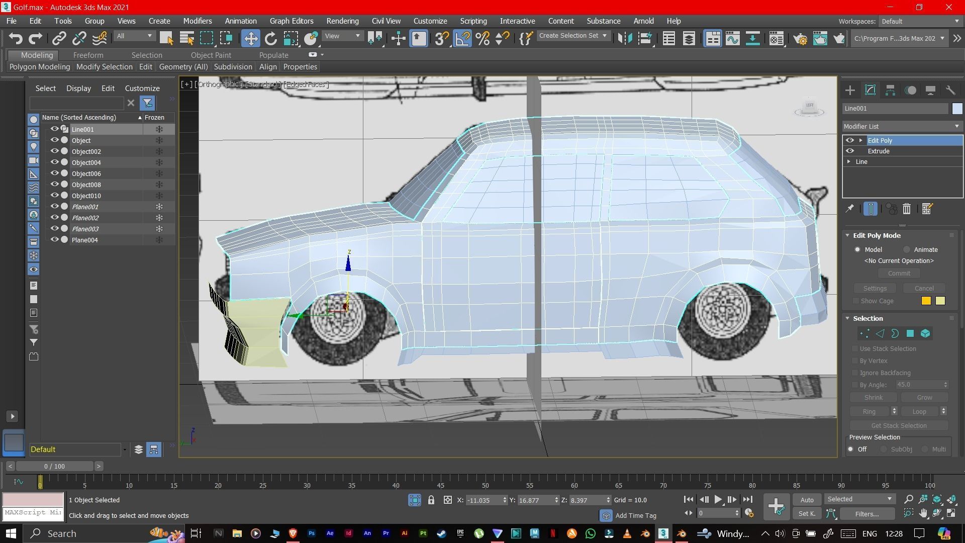 Custom Volkswagen Golf Mk1 3D Model 3D model | CGTrader