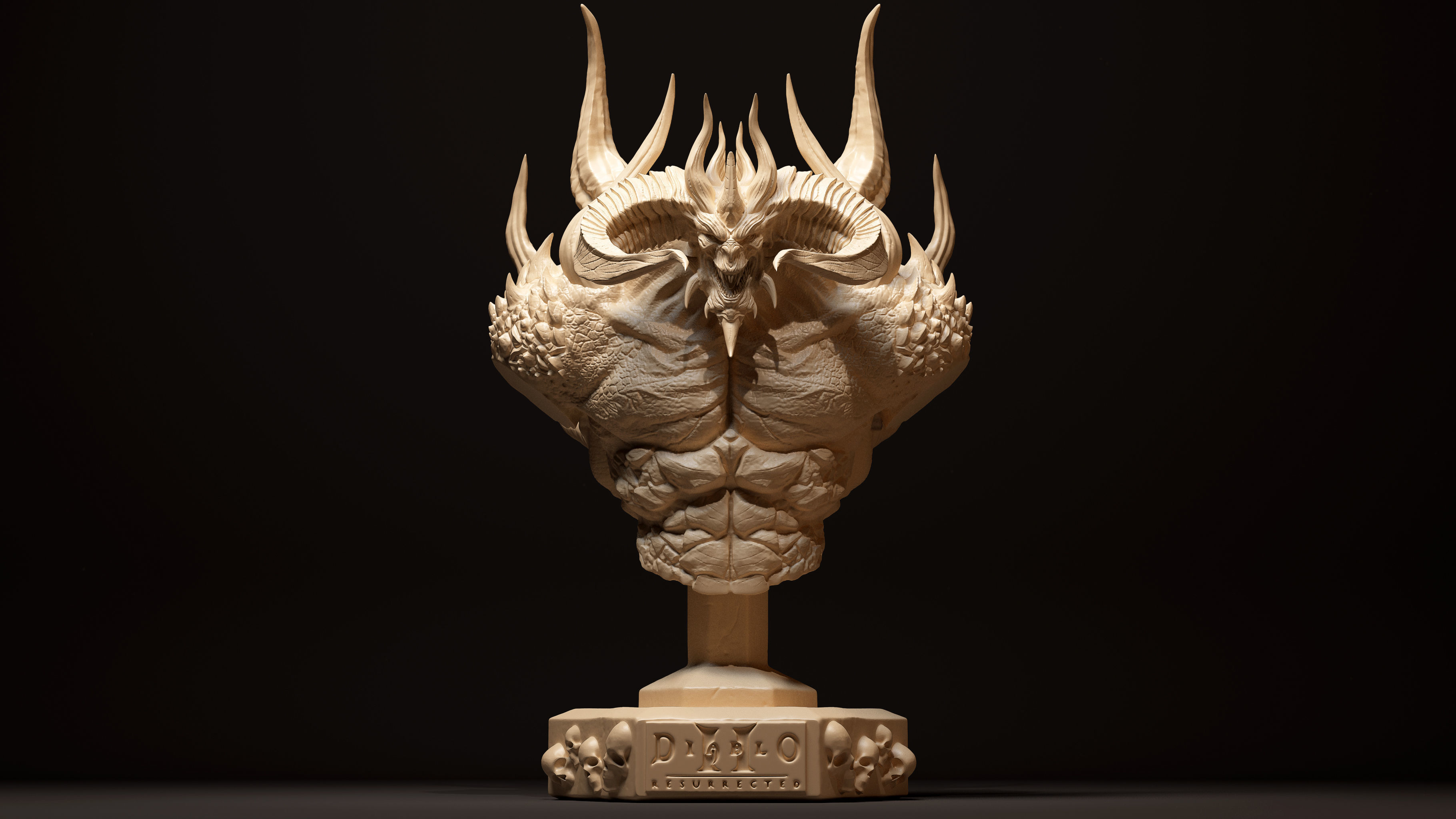Diablo Bust from Diablo 2 Resurected 3D Print Model 3D model 3D ...