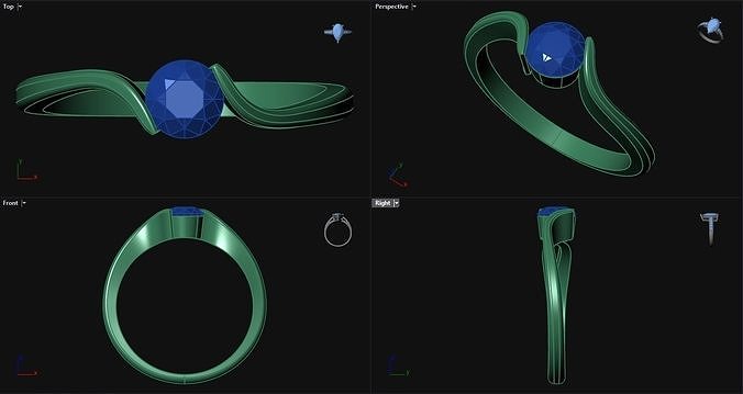 Bypass Engagement Ring 3D model 3D printable | CGTrader