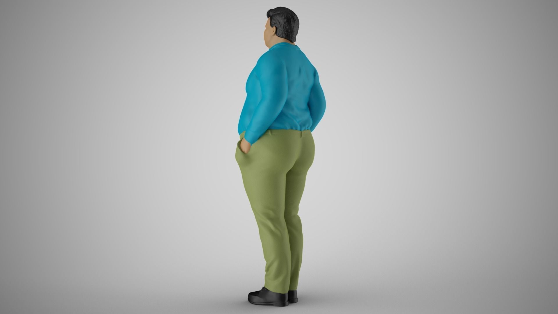 Fat man with his Hands in his Pocket 3D model 3D printable | CGTrader
