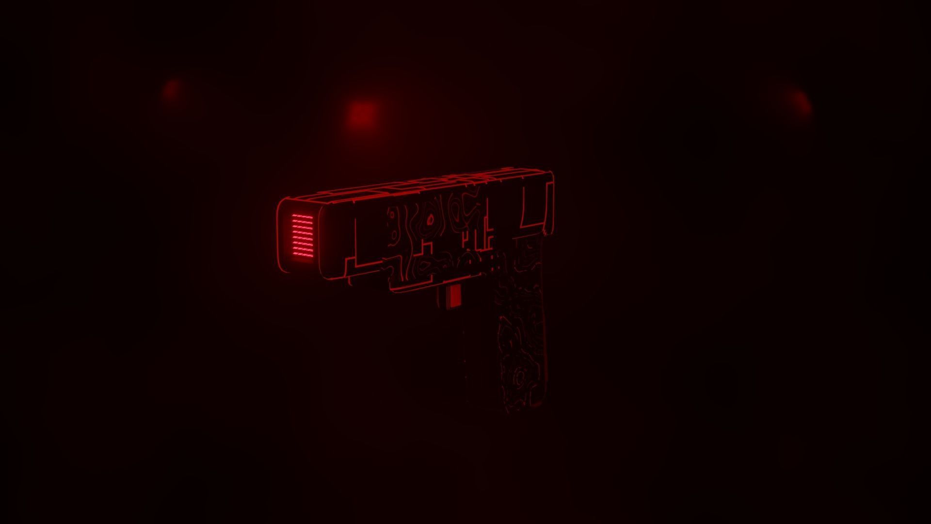 Sci-Fi Gun Red 3D model | CGTrader