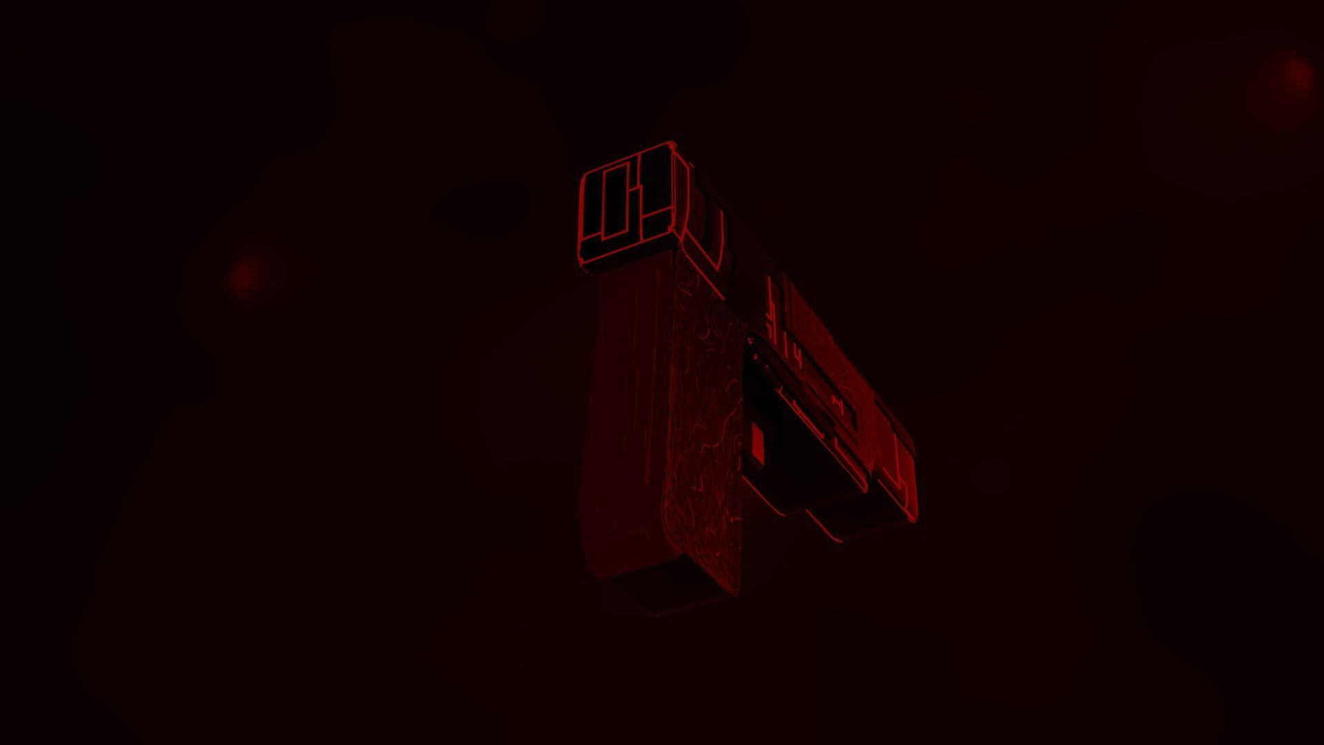 Sci-Fi Gun Red 3D model | CGTrader