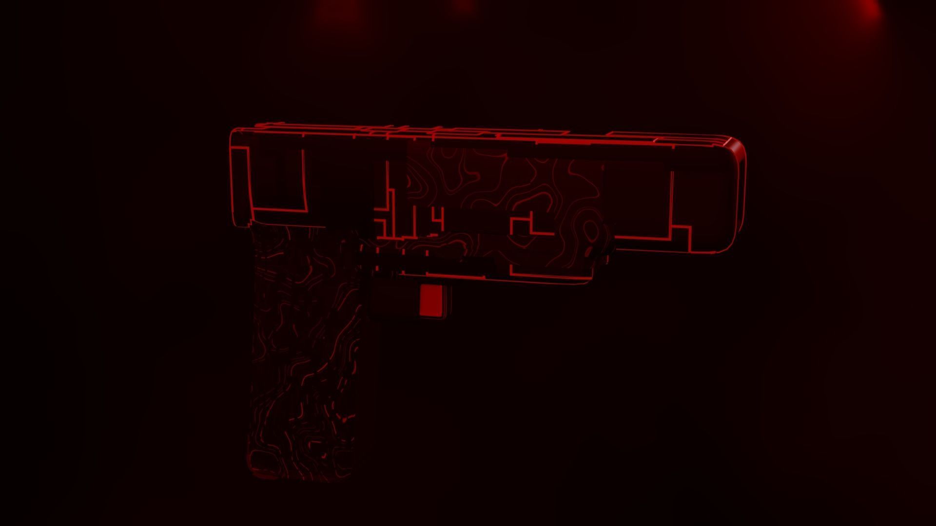 Sci-Fi Gun Red 3D model | CGTrader