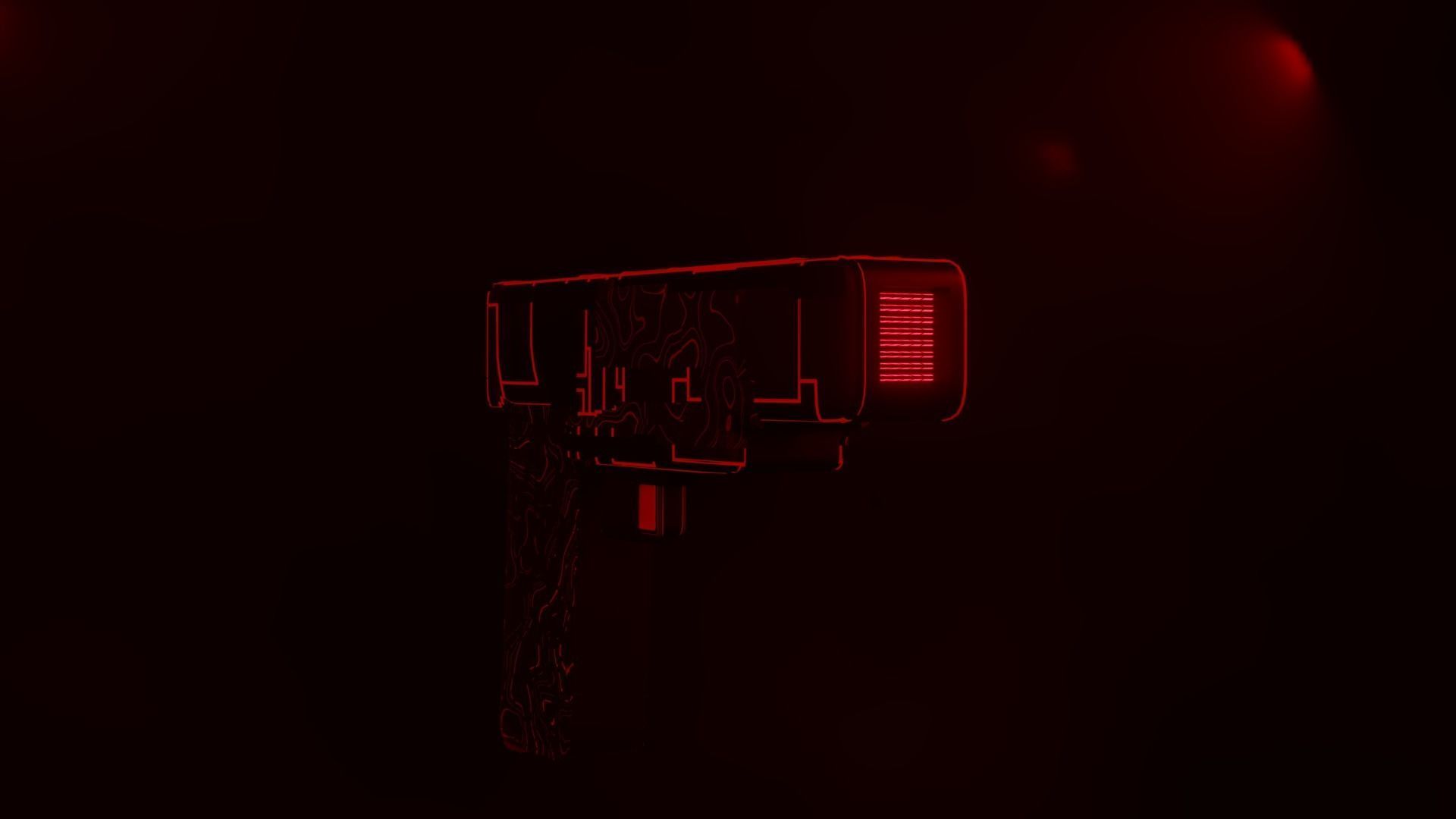 Sci-Fi Gun Red 3D model | CGTrader