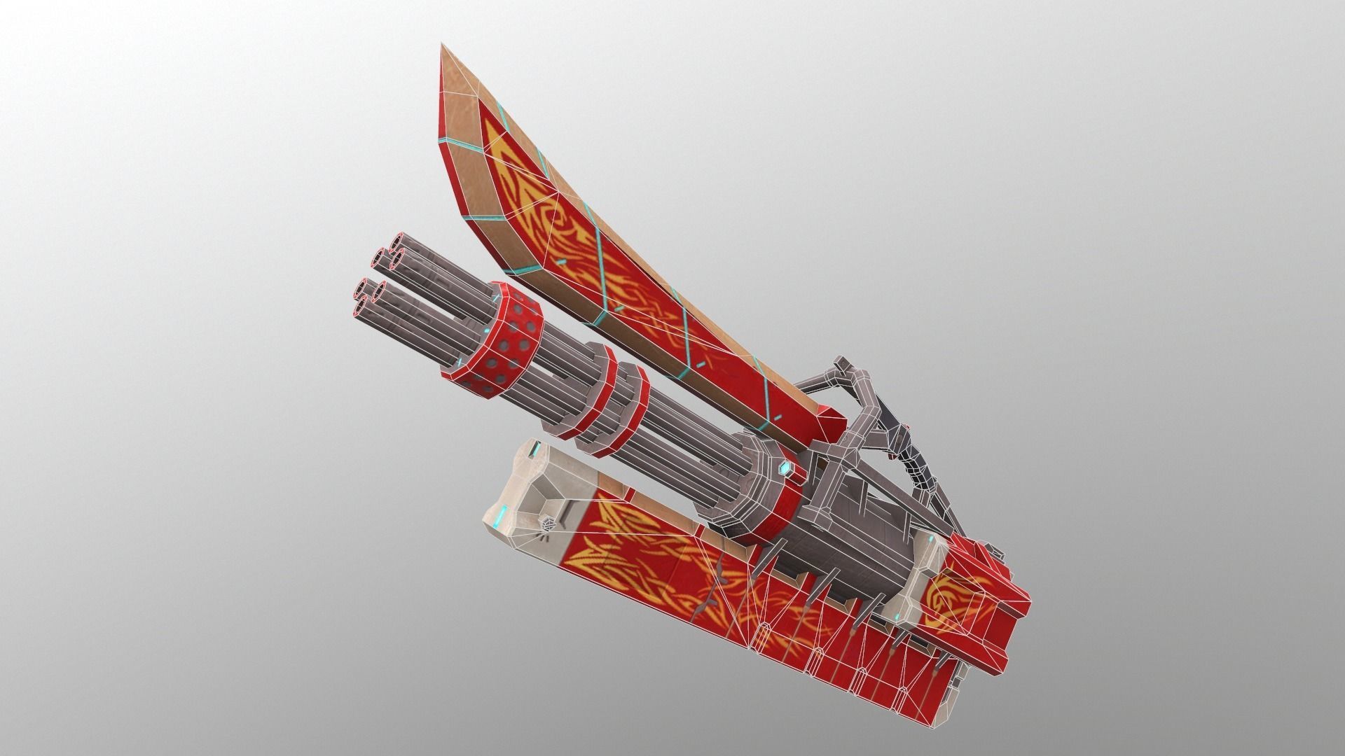 3D model Gatling Gun Level 3 VR / AR / low-poly | CGTrader