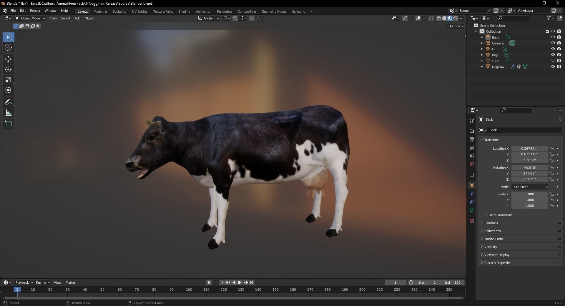 3D model Black and White Iconic Cow VR / AR / low-poly | CGTrader