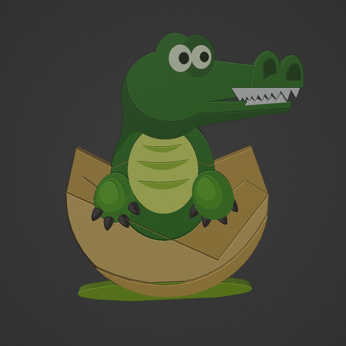 Hatching Crocodile 3D model 3D printable | CGTrader