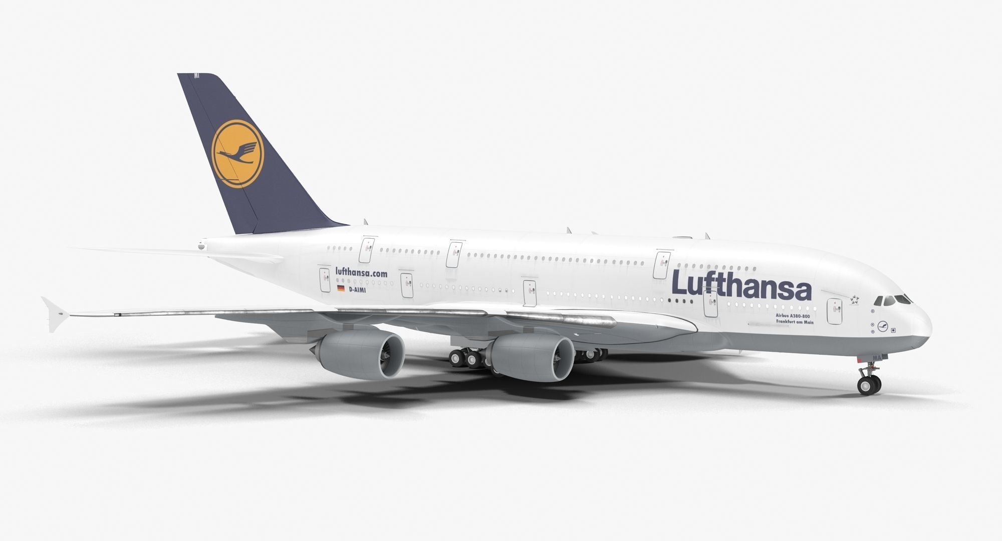 3D model Jet Airliner Airbus A380 Lufthansa VR / AR / low-poly | CGTrader