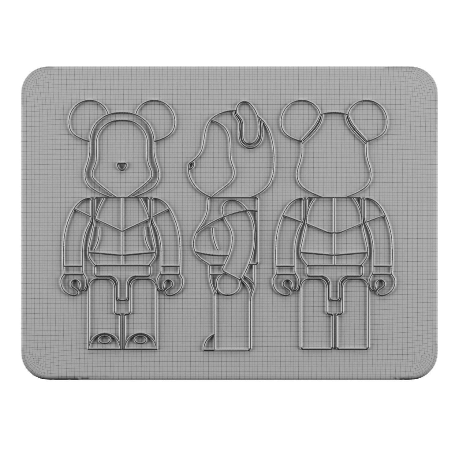 Kaws Bearbricks Neon Signs 3D model | CGTrader