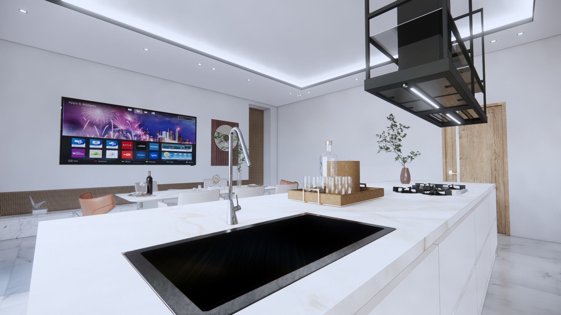 Realistic kitchen SketchUp and Enscape 3D model animated | CGTrader