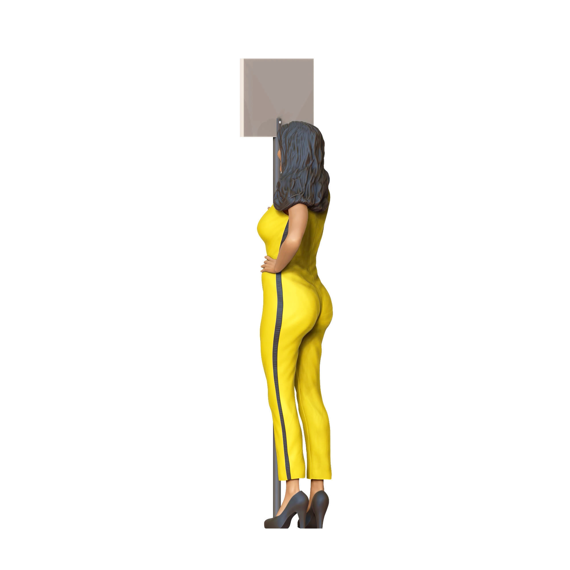 N1 Pit Girl with Placard 3D model 3D printable | CGTrader