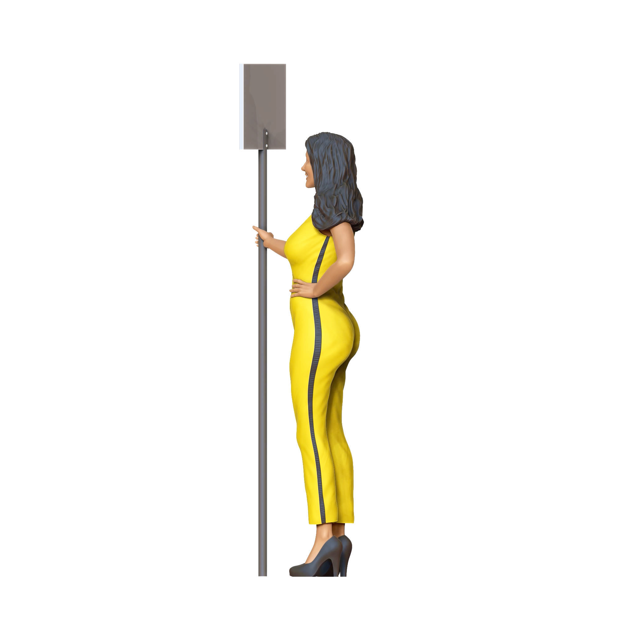N1 Pit Girl with Placard 3D model 3D printable | CGTrader