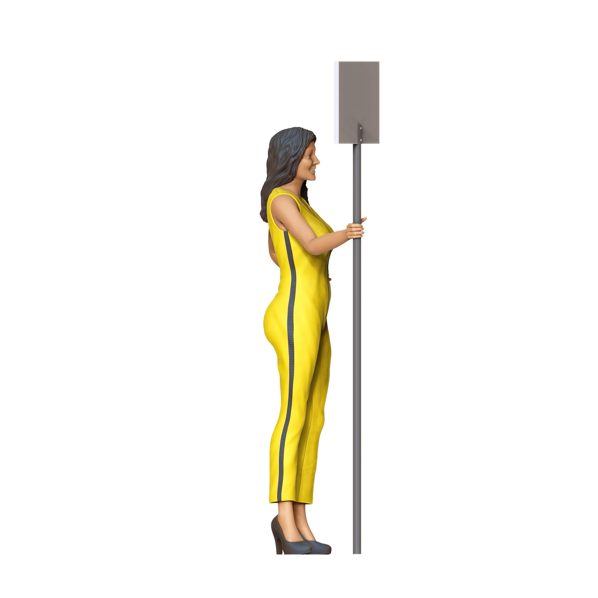 N1 Pit Girl with Placard 3D model 3D printable | CGTrader