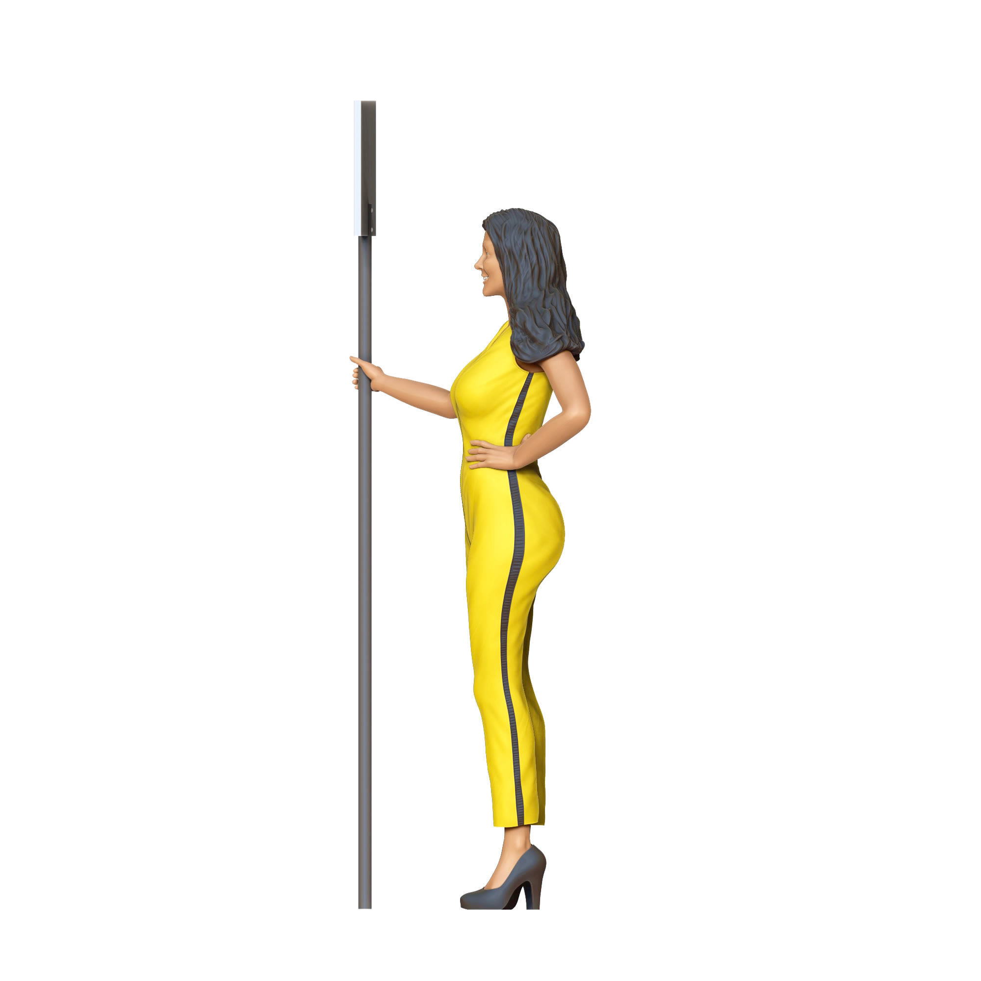 N1 Pit Girl with Placard 3D model 3D printable | CGTrader