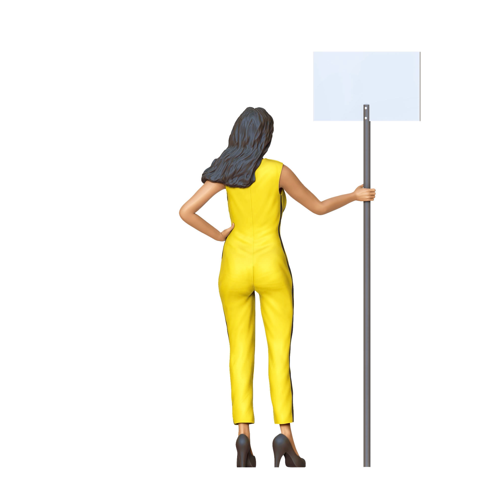 N1 Pit Girl with Placard 3D model 3D printable | CGTrader
