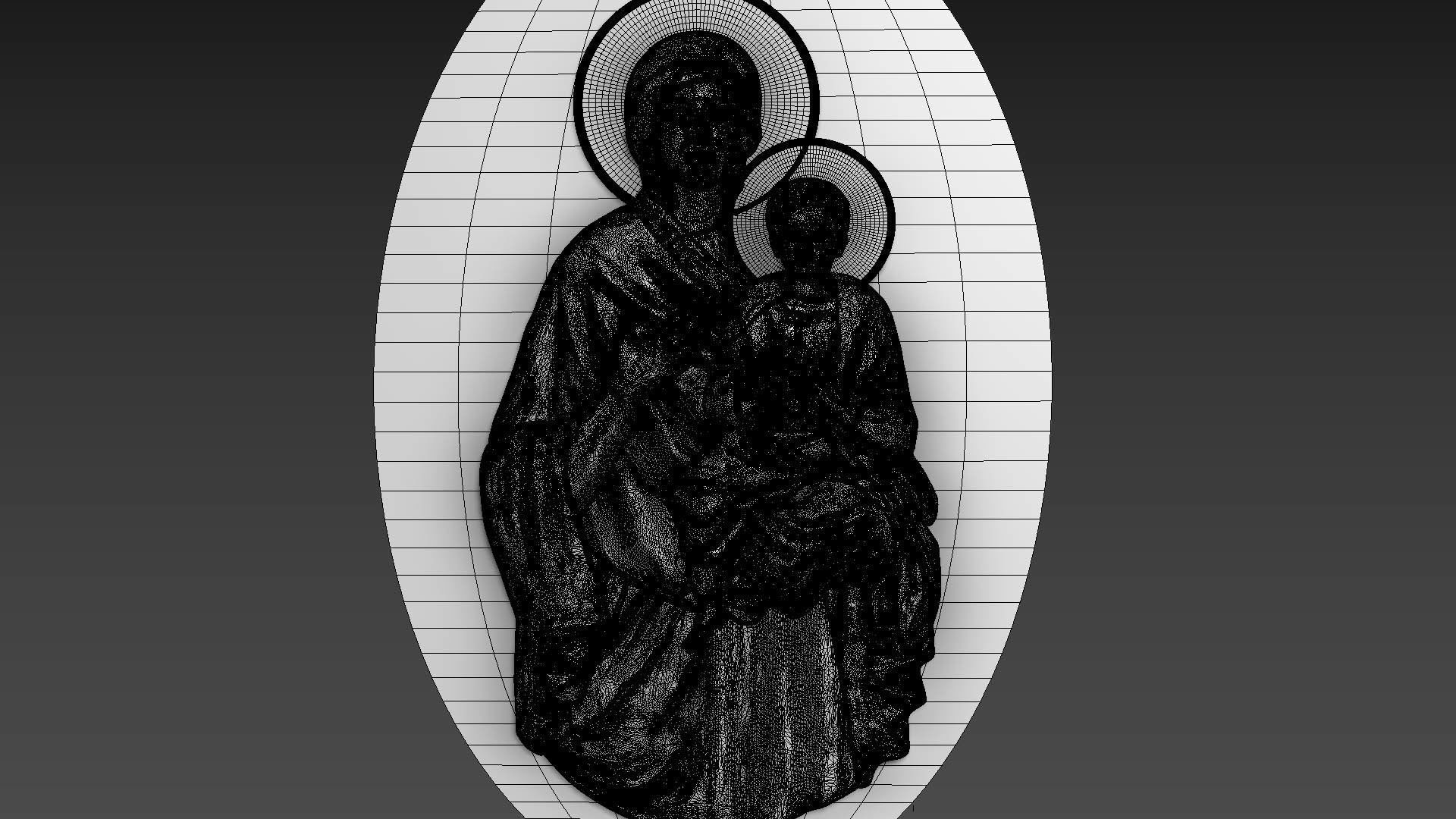 Virgin Mary with Jesus Bas Relief 3D model | CGTrader