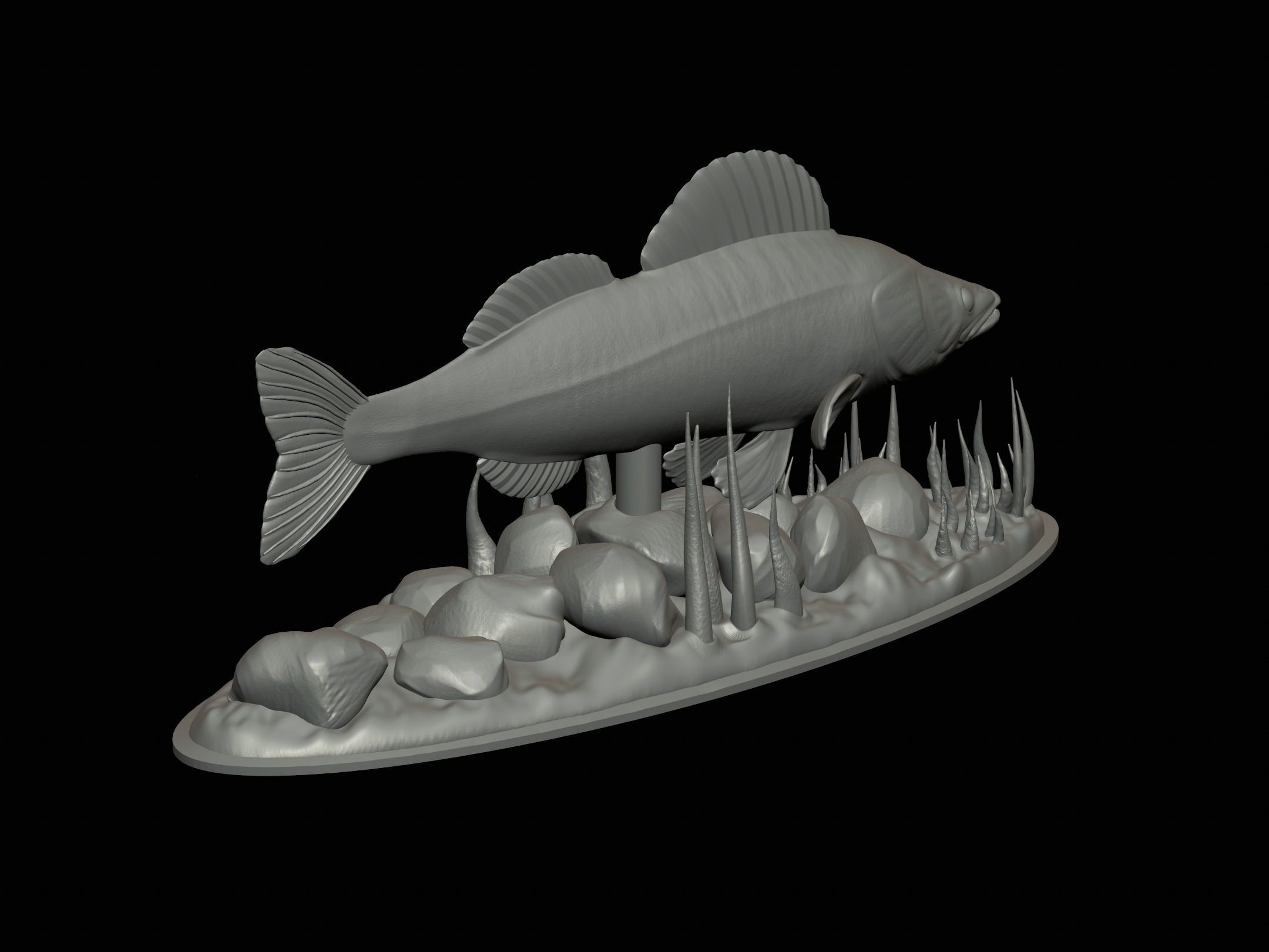 BIG ZANDER UNDERWATER STATUE DETAILED TEXTURE FOR 3D PRINTING 3D model ...