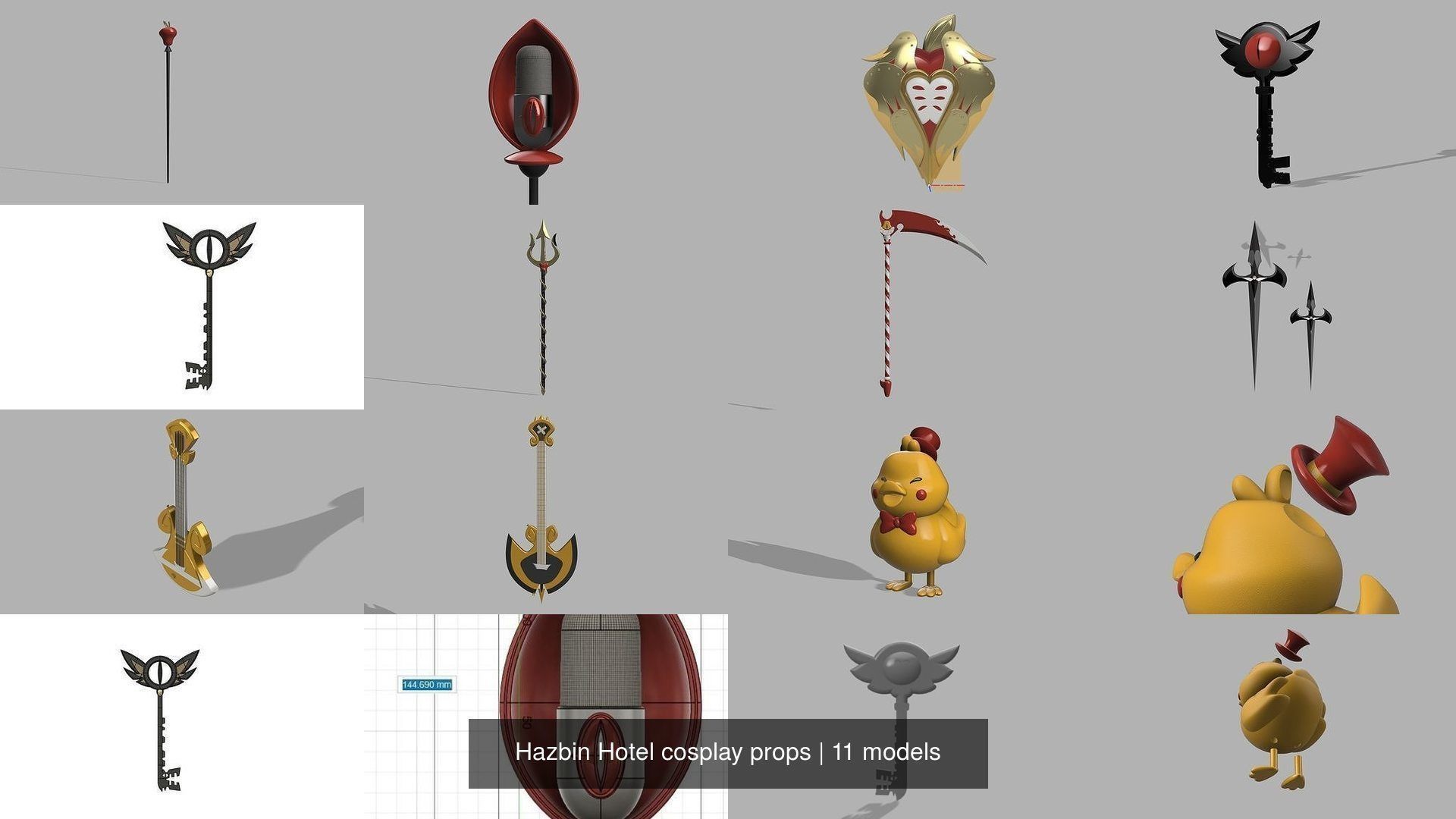 Hazbin Hotel cosplay props 3D Model Collection 3D printable | CGTrader