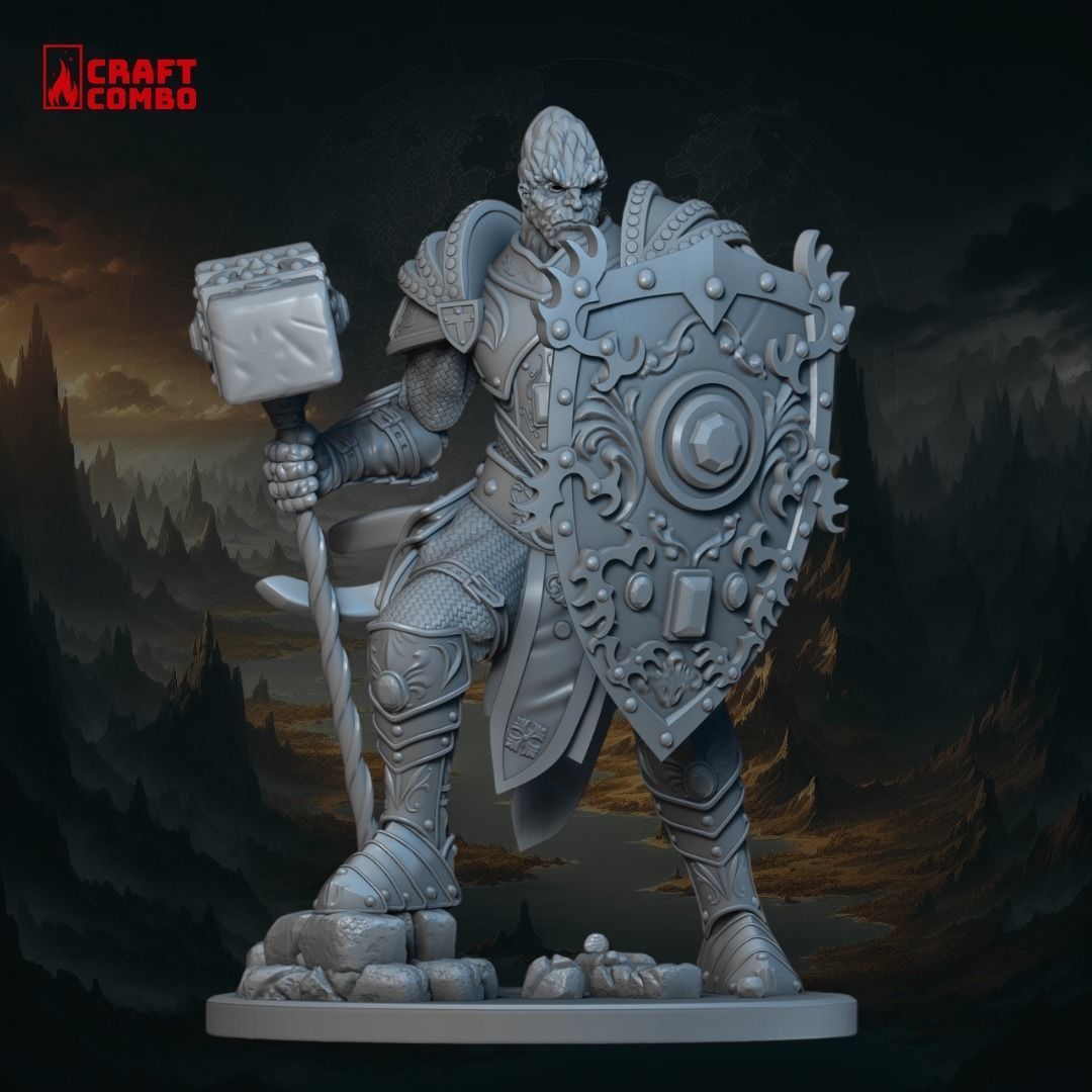 Goliath-Stone Giant Paladin - miniature - Solomon Hammerhand 3D model ...
