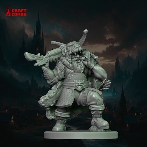 Dwarf Ranger - RPG Miniature - Thodrin Stonehearth 3D model 3D ...