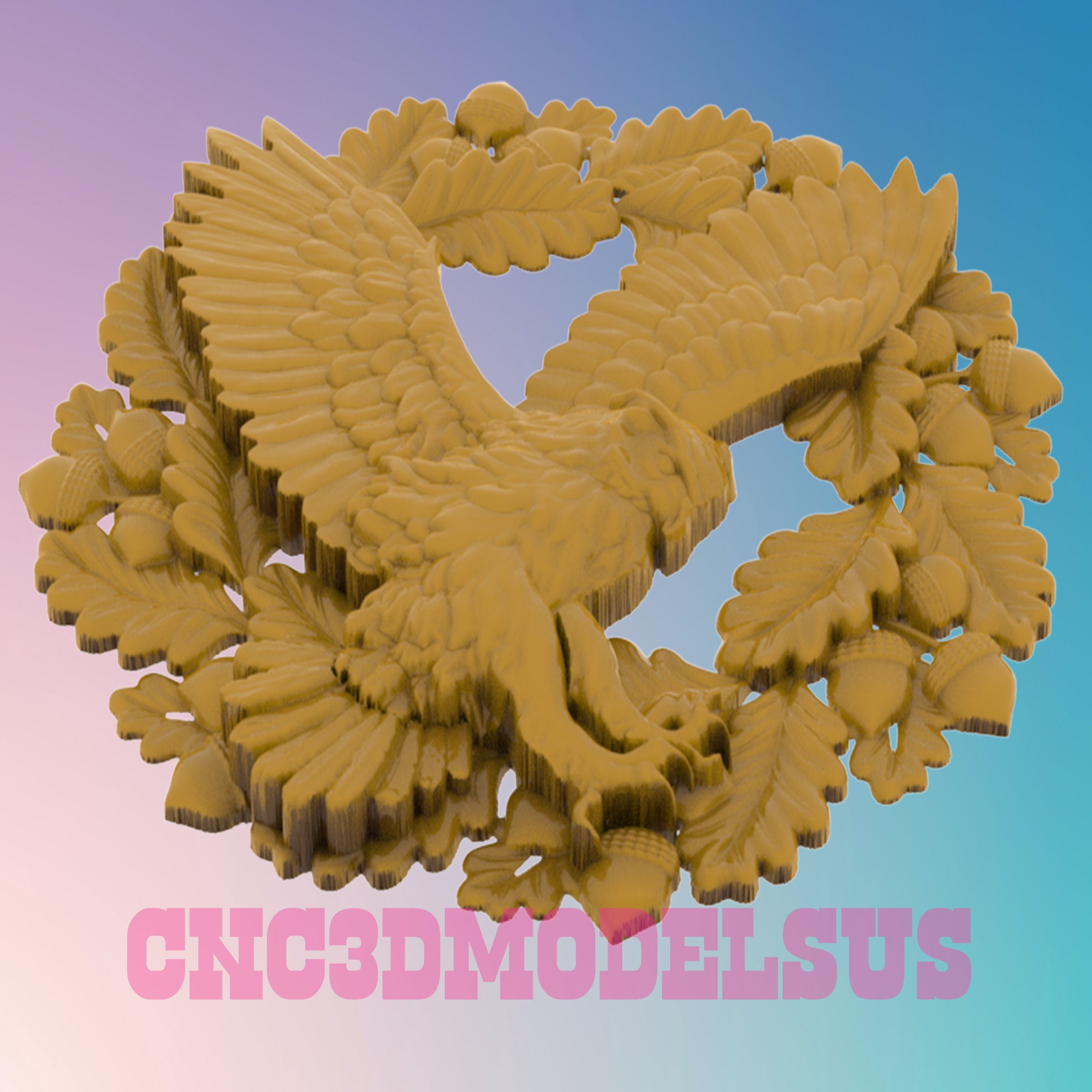 eagle predator 3D MODEL STL FILE FOR CNC ROUTER LASER 3D model 3D ...
