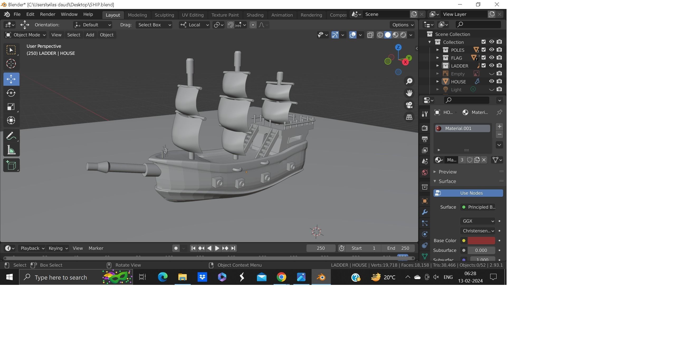 PIRATE SHIP free 3D model | CGTrader