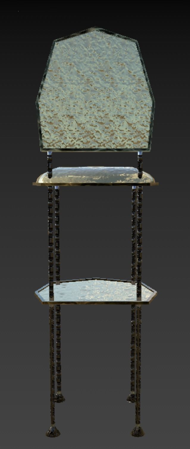 Bar Stool with Gold layered seats and frame free VR / AR / low-poly 3D ...