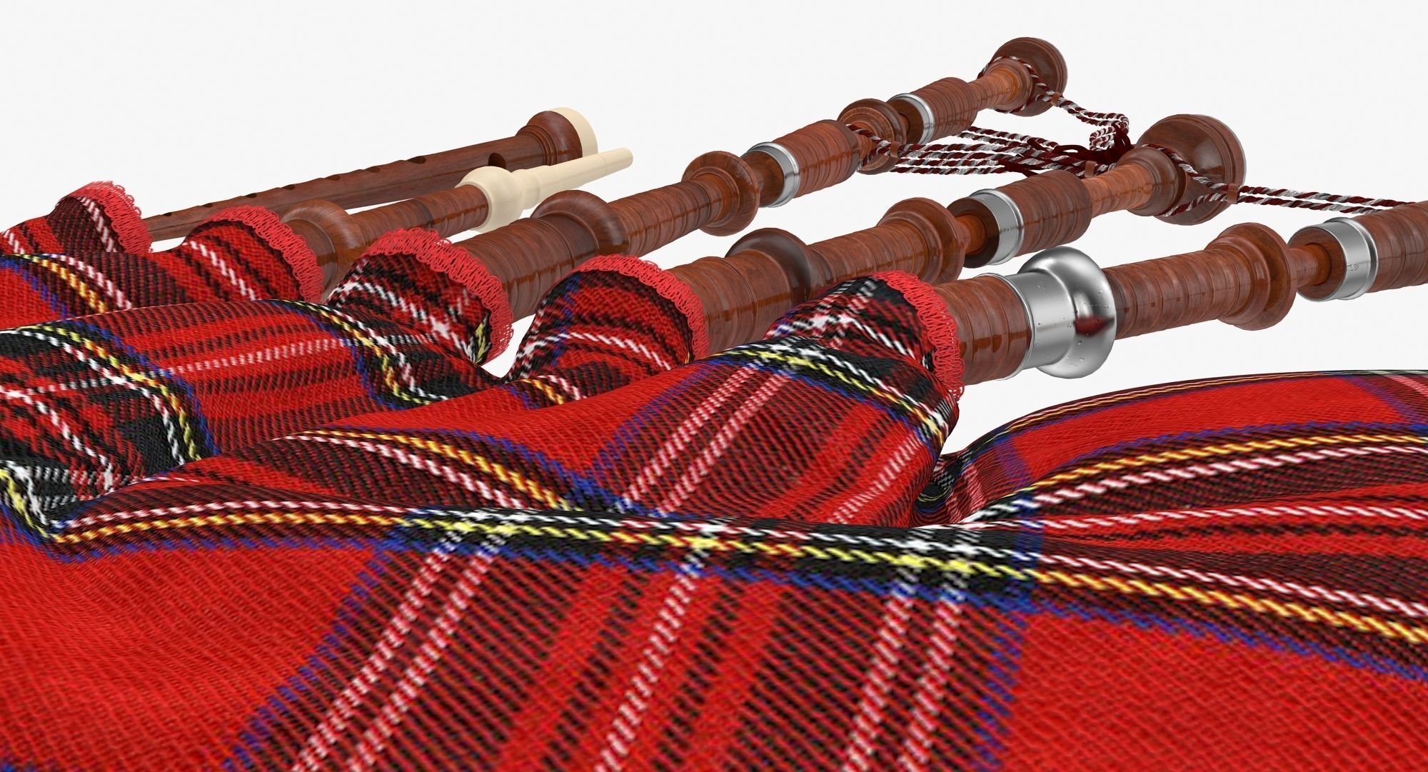 3D model Bagpipes Red VR / AR / low-poly | CGTrader