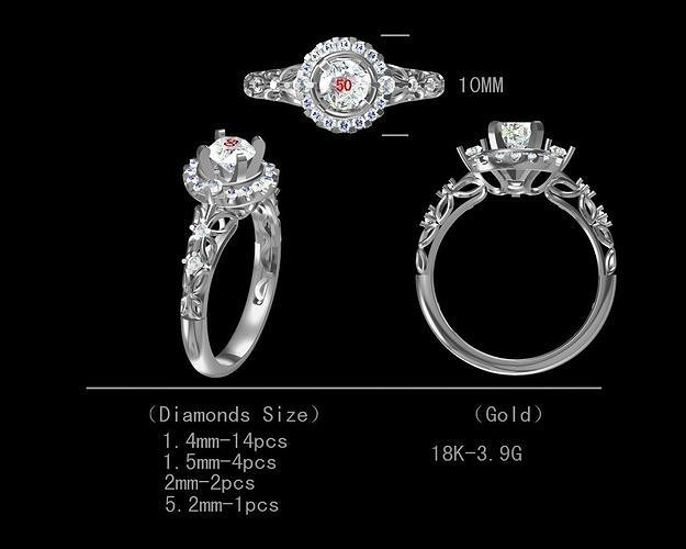 3D CAD file of fancy engagement diamond ring for women 3D model 3D model 3D printable | CGTrader