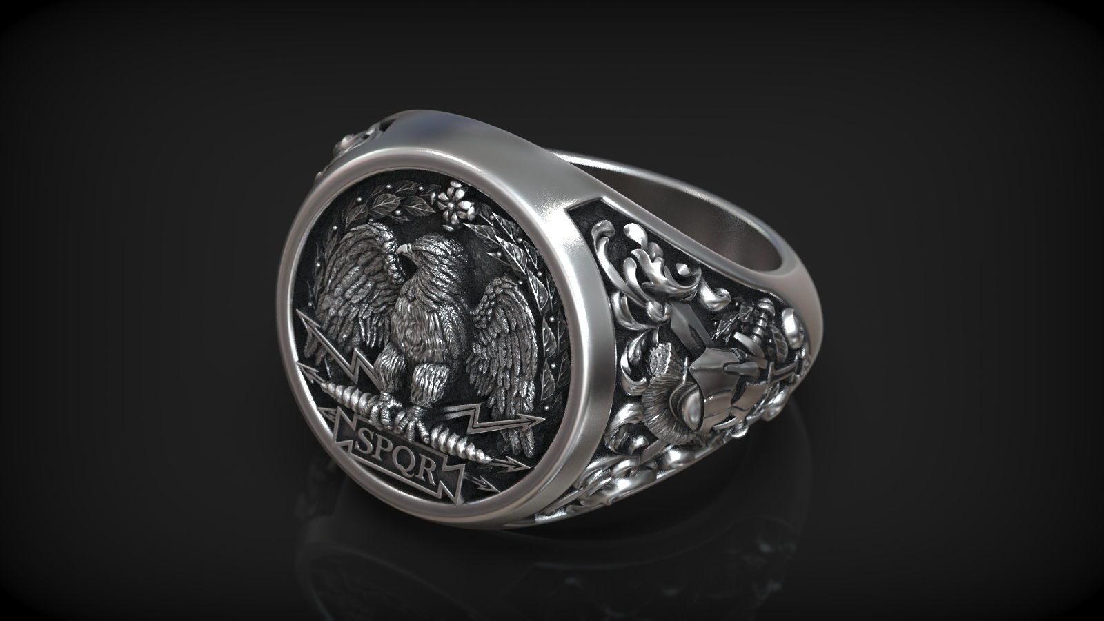 Roman Legion Eagle SPQR Senate Wreath Symbol Signet 3D model 3D ...
