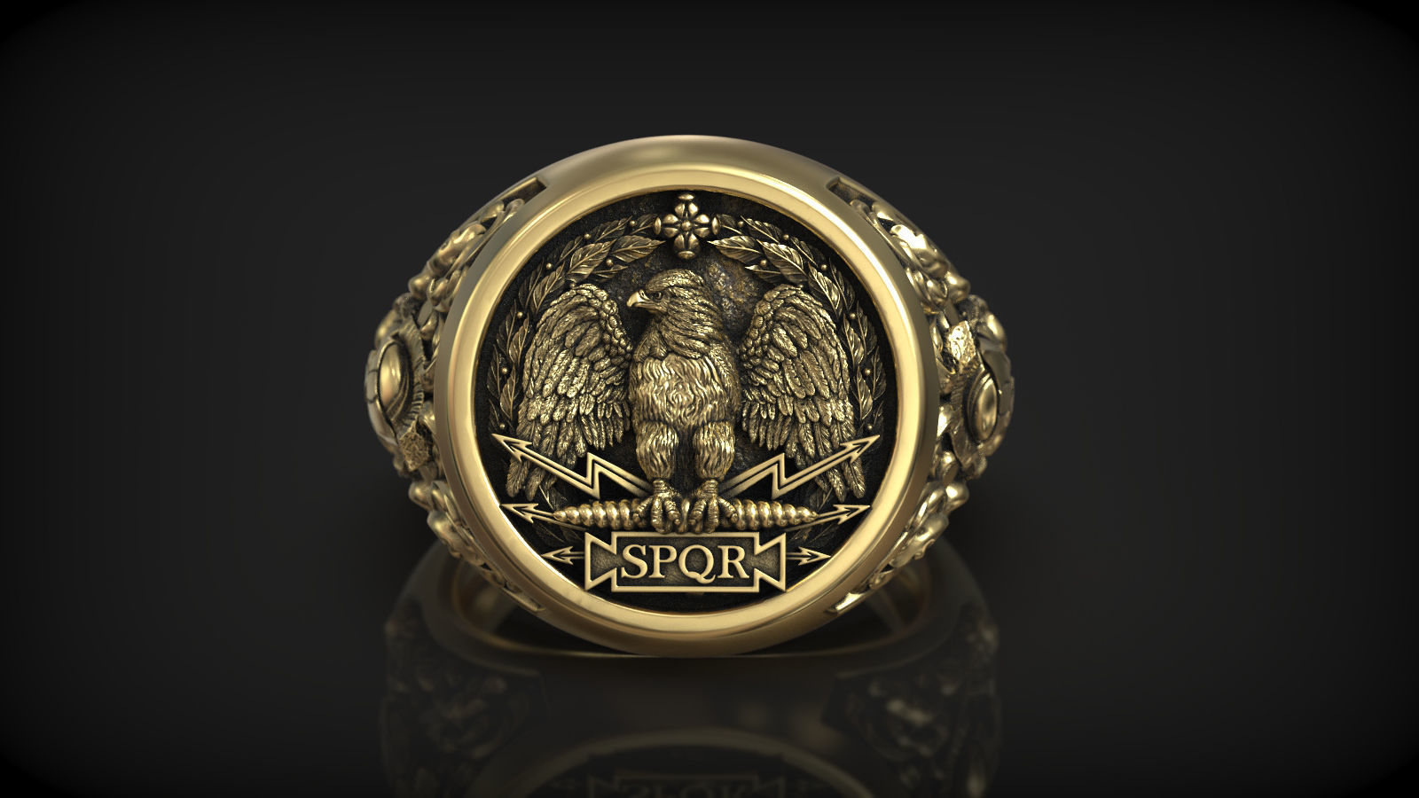 Roman Legion Eagle SPQR Senate Wreath Symbol Signet 3D model 3D ...