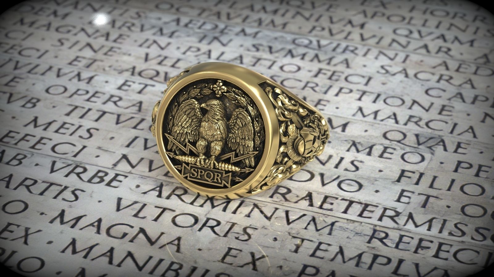 Roman Legion Eagle SPQR Senate Wreath Symbol Signet 3D model 3D ...