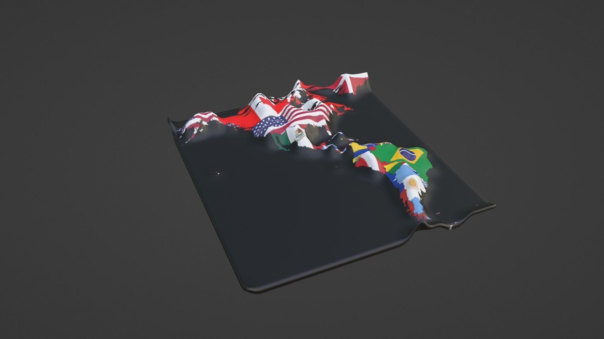 American continent Map 3D model 3D printable | CGTrader