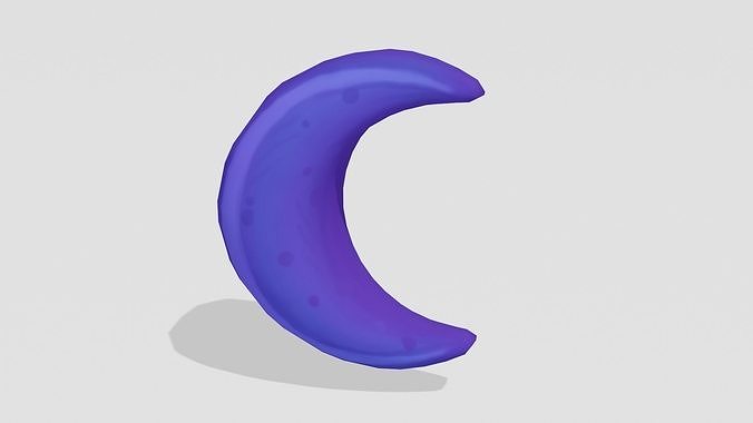 Half Moon Simple - Hand Painted free 3D model | CGTrader