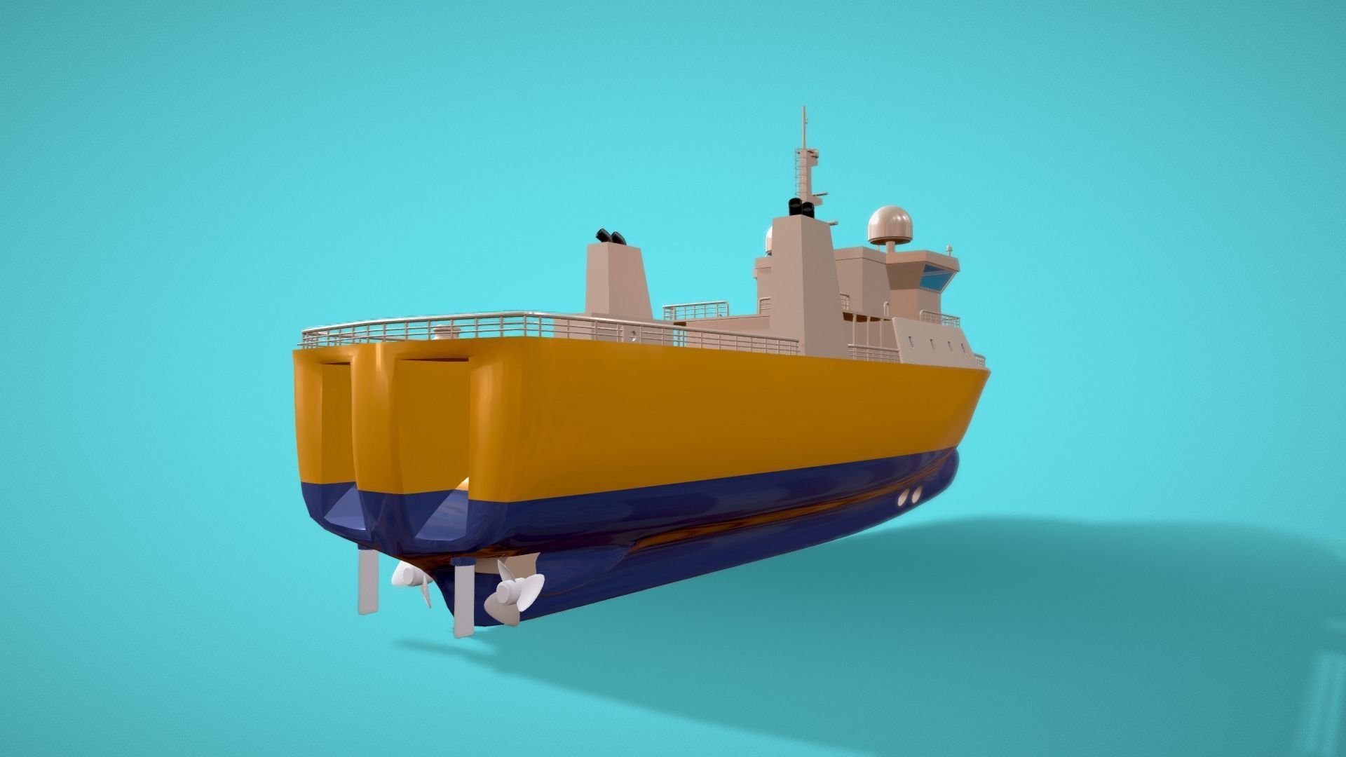 3D model Low Poly Marine Supply Vessel Ship Model 1 VR / AR / low-poly ...