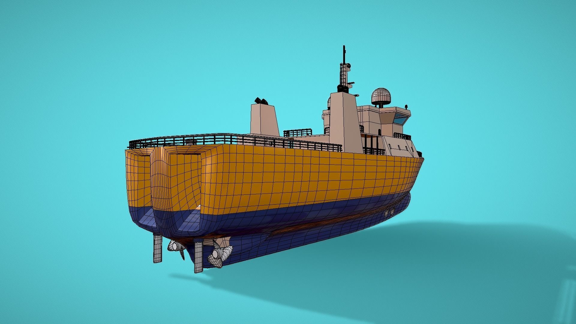 3D model Low Poly Marine Supply Vessel Ship Model 1 VR / AR / low-poly ...