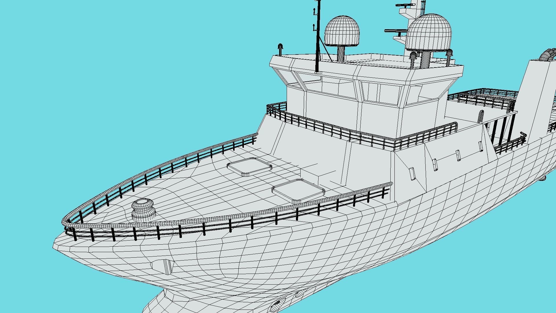 3D model Low Poly Marine Supply Vessel Ship Model 1 VR / AR / low-poly ...