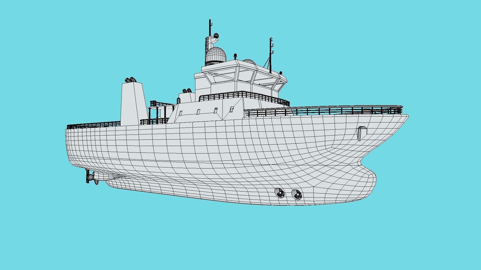 3D model Low Poly Marine Supply Vessel Ship Model 1 VR / AR / low-poly ...