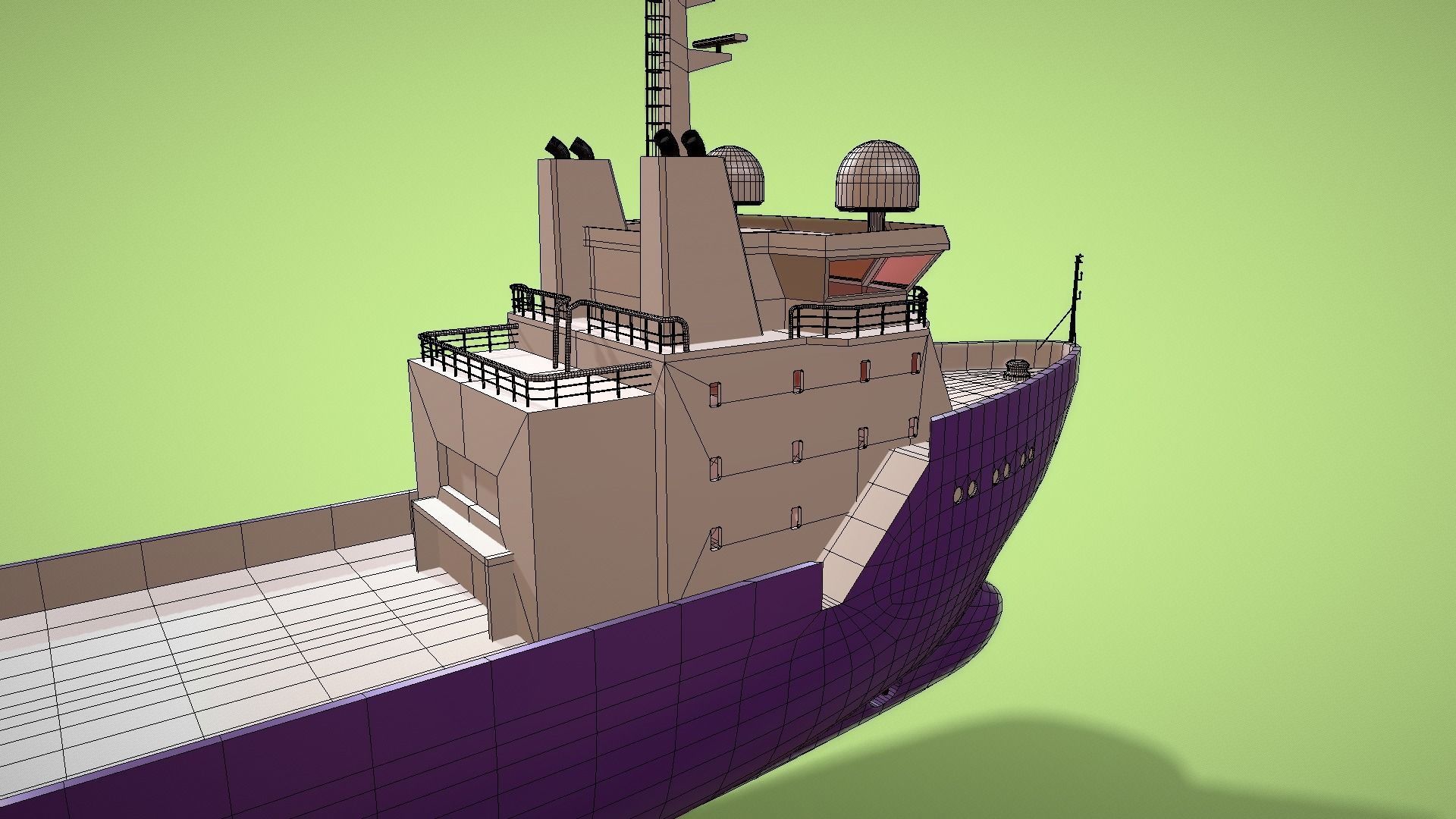 3D model Low Poly Marine Supply Vessel Ship Model 2 VR / AR / low-poly ...