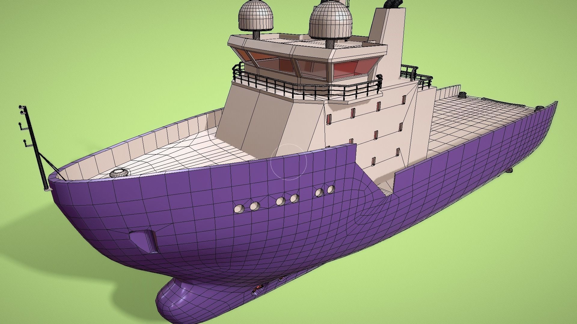3D model Low Poly Marine Supply Vessel Ship Model 2 VR / AR / low-poly ...