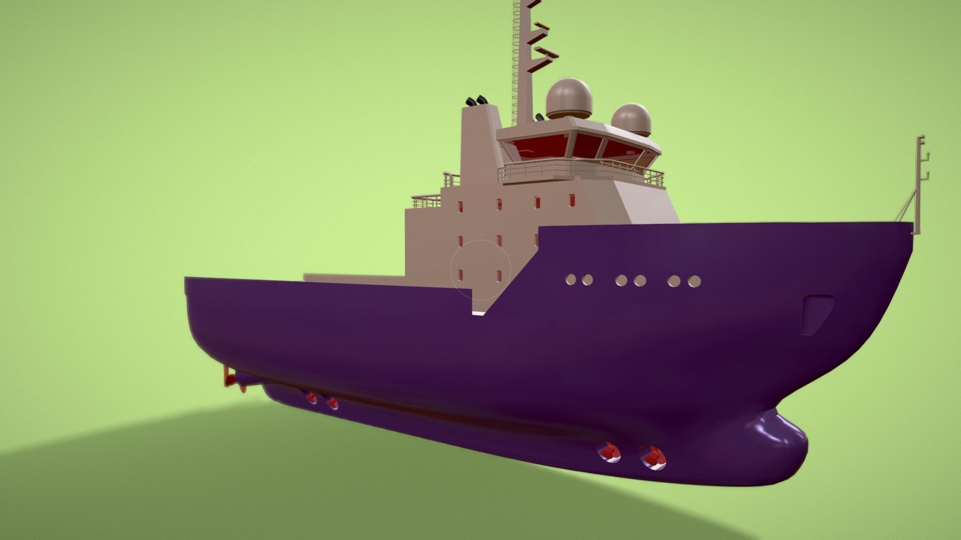 3D model Low Poly Marine Supply Vessel Ship Model 2 VR / AR / low-poly ...