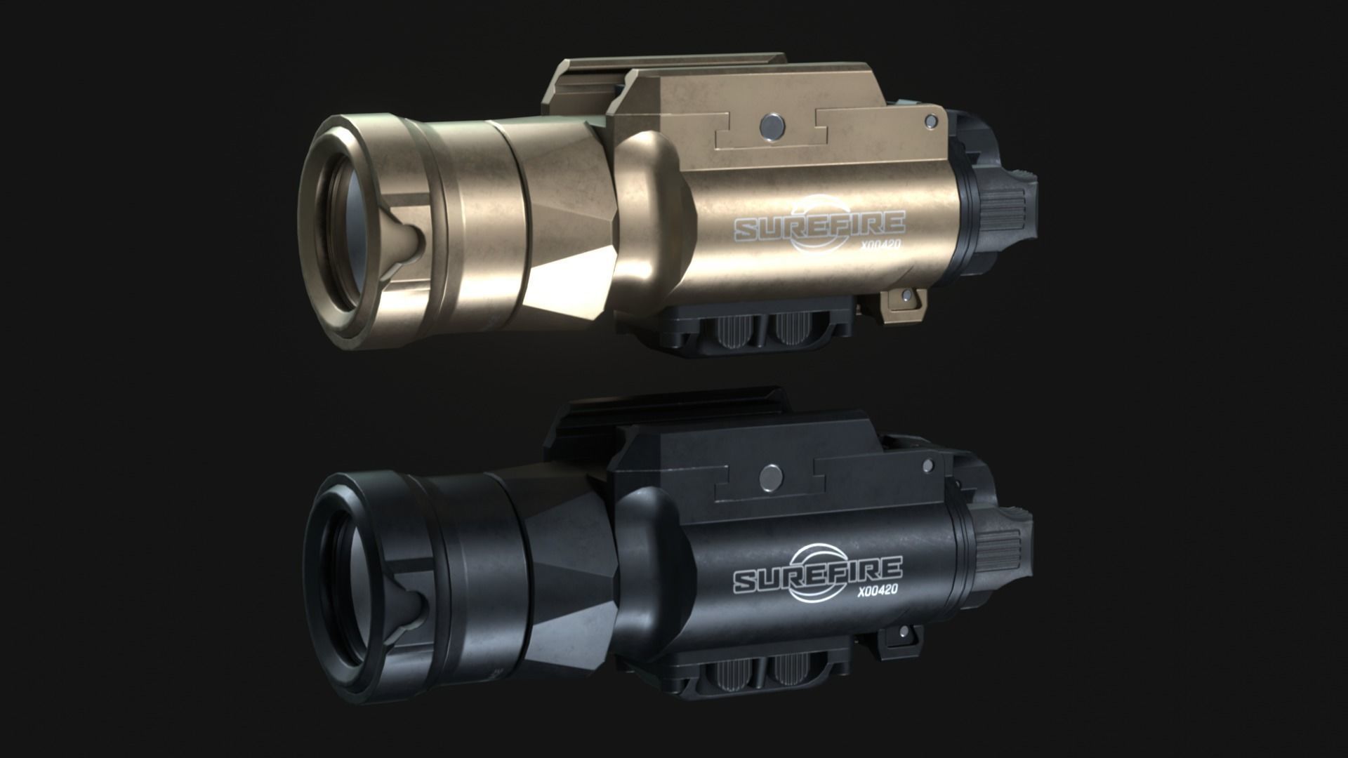 3D model Norinco QSZ-92G 9mm Handgun and SureFire XH35 VR / AR / low ...