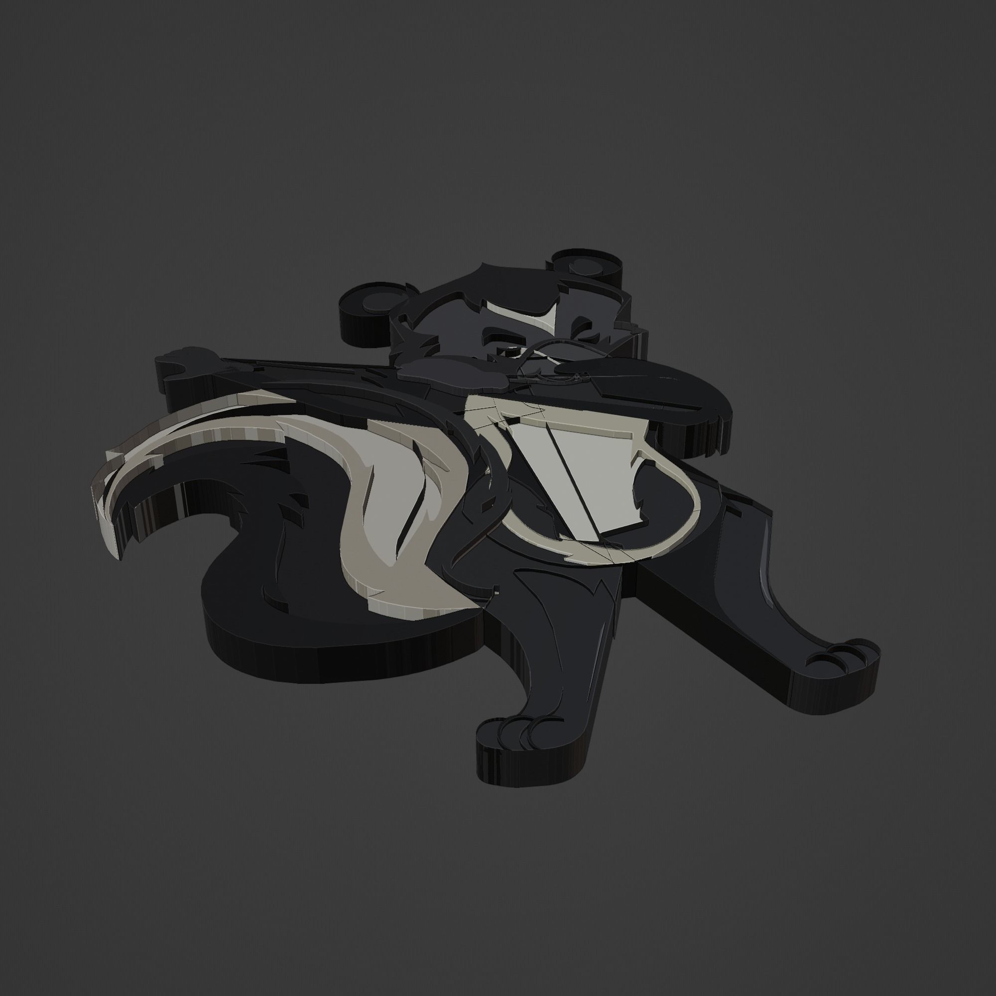 polecat animal cartoon 3D model 3D printable | CGTrader