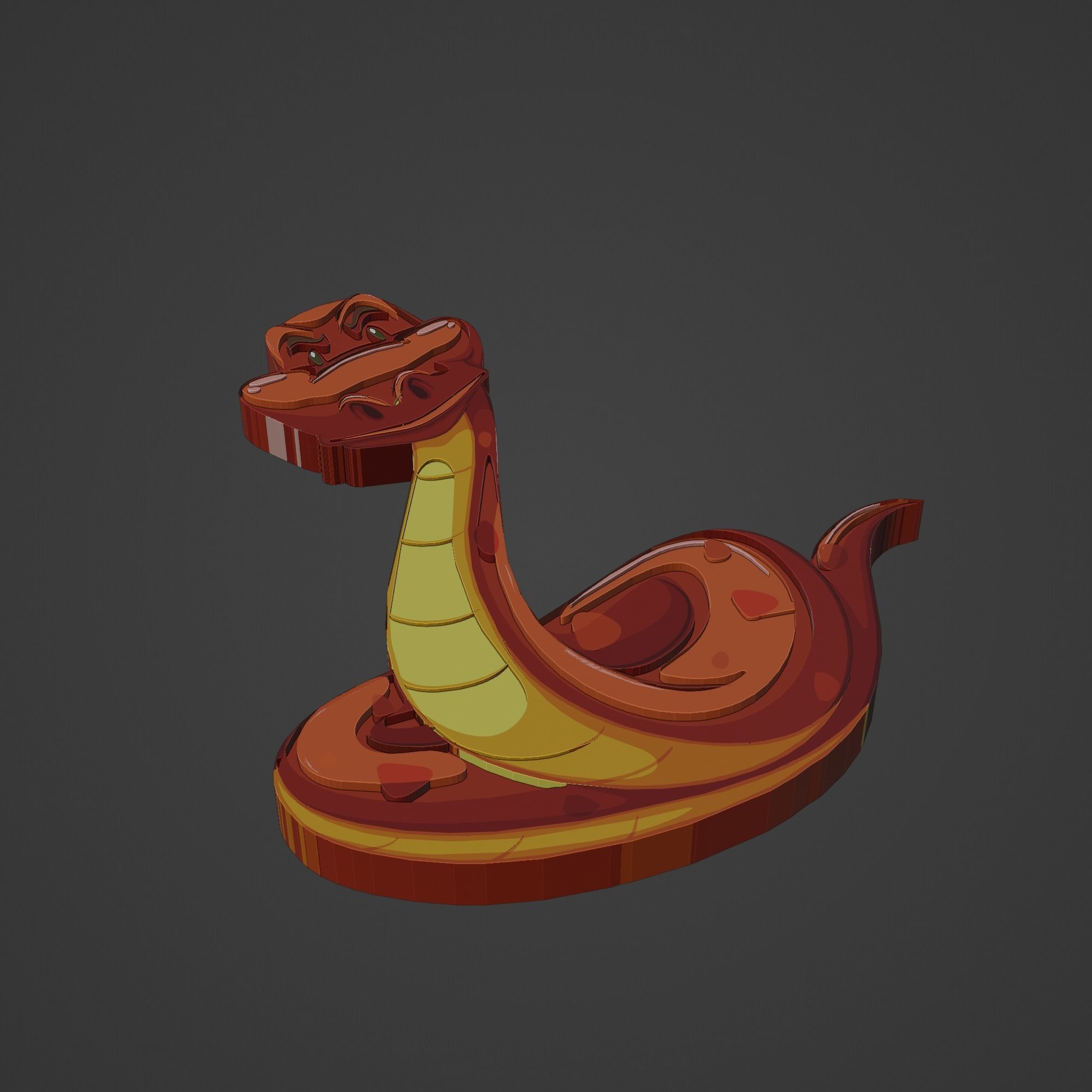 snake animal cartoon 3D model 3D printable | CGTrader