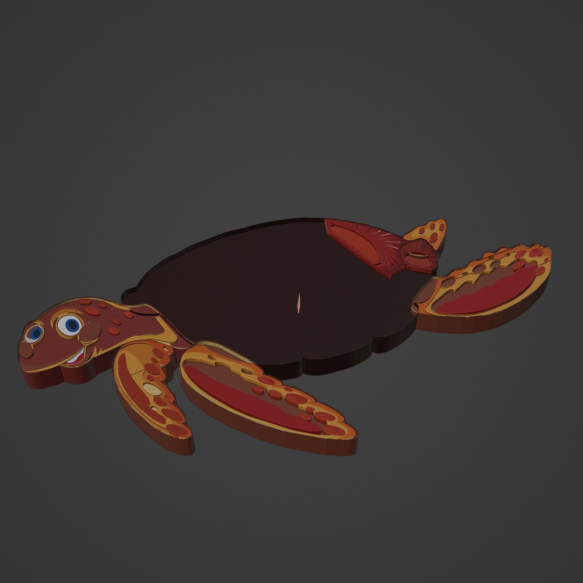 turtle animal cartoon 3D model 3D printable | CGTrader