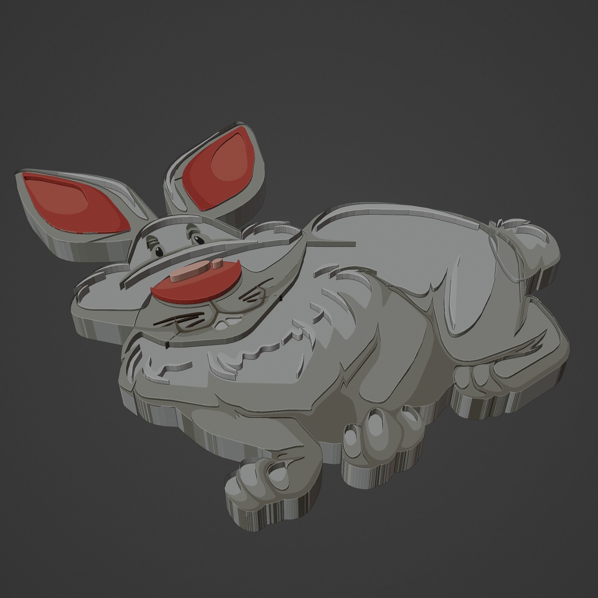 rabbit animal cartoon 3D model 3D printable | CGTrader