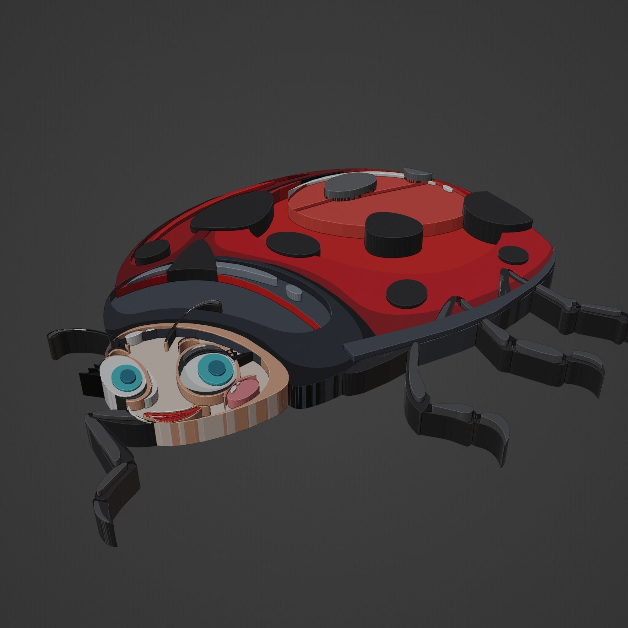 ladybug animal cartoon 3D model 3D printable | CGTrader