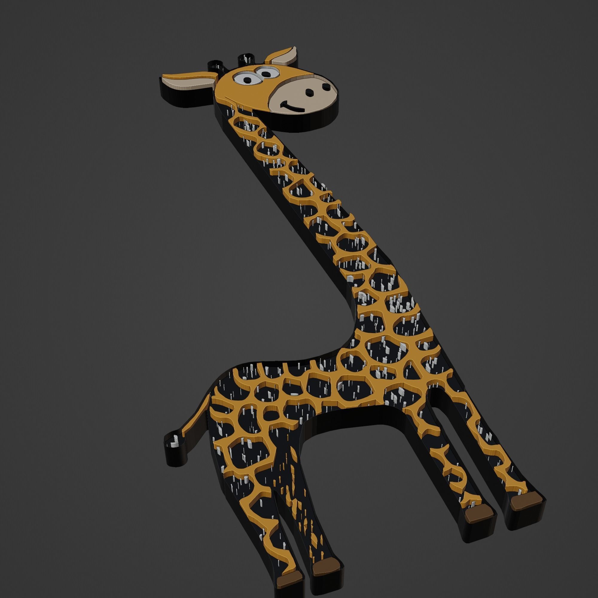 giraffe animal cartoon 3D model 3D printable | CGTrader