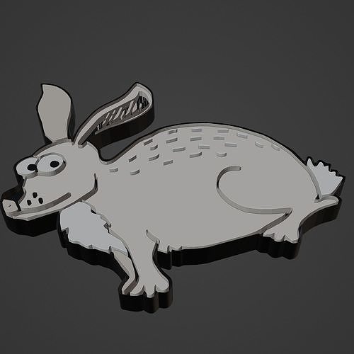 rabbit animal cartoon 3D model 3D printable | CGTrader